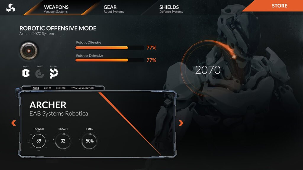 Robotica UI/UX Design - AW | Game UI Designer and Art Director